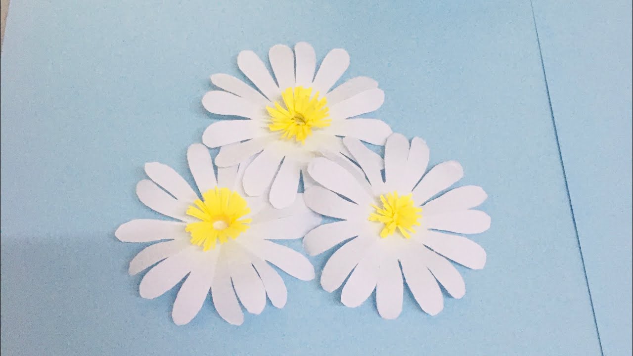 How to make paper daisy flowers / DIY / easy paper craft 💡/ diy paper ...