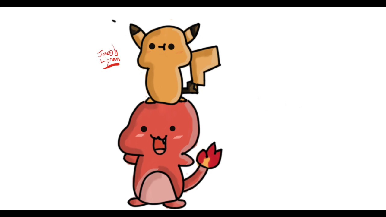 charmander and pikachu speedart!! - YouTube