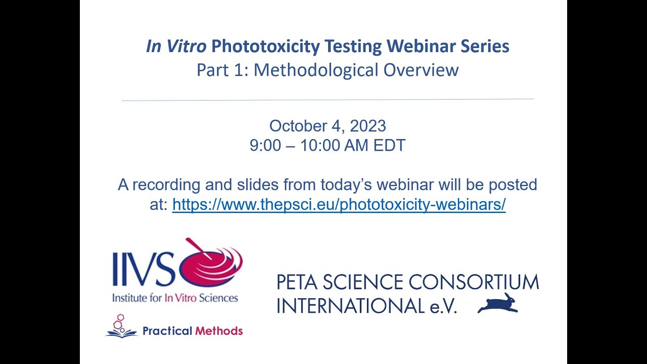 In Vitro Phototoxicity Testing Part 1: Methodological Overview - YouTube