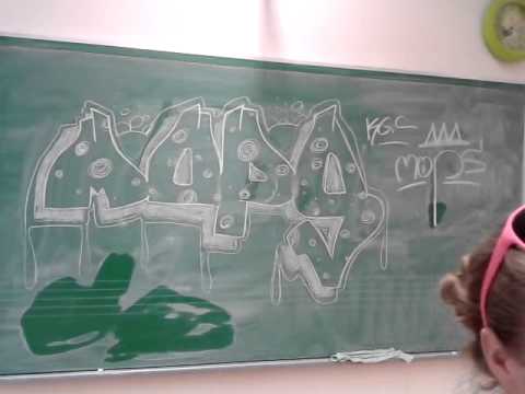 Graffiti - "mops"! At art lesson! - YouTube