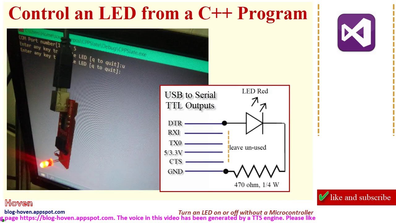 Cc Program To Blink An Led On A Pc Serial Port Without Arduino 8605