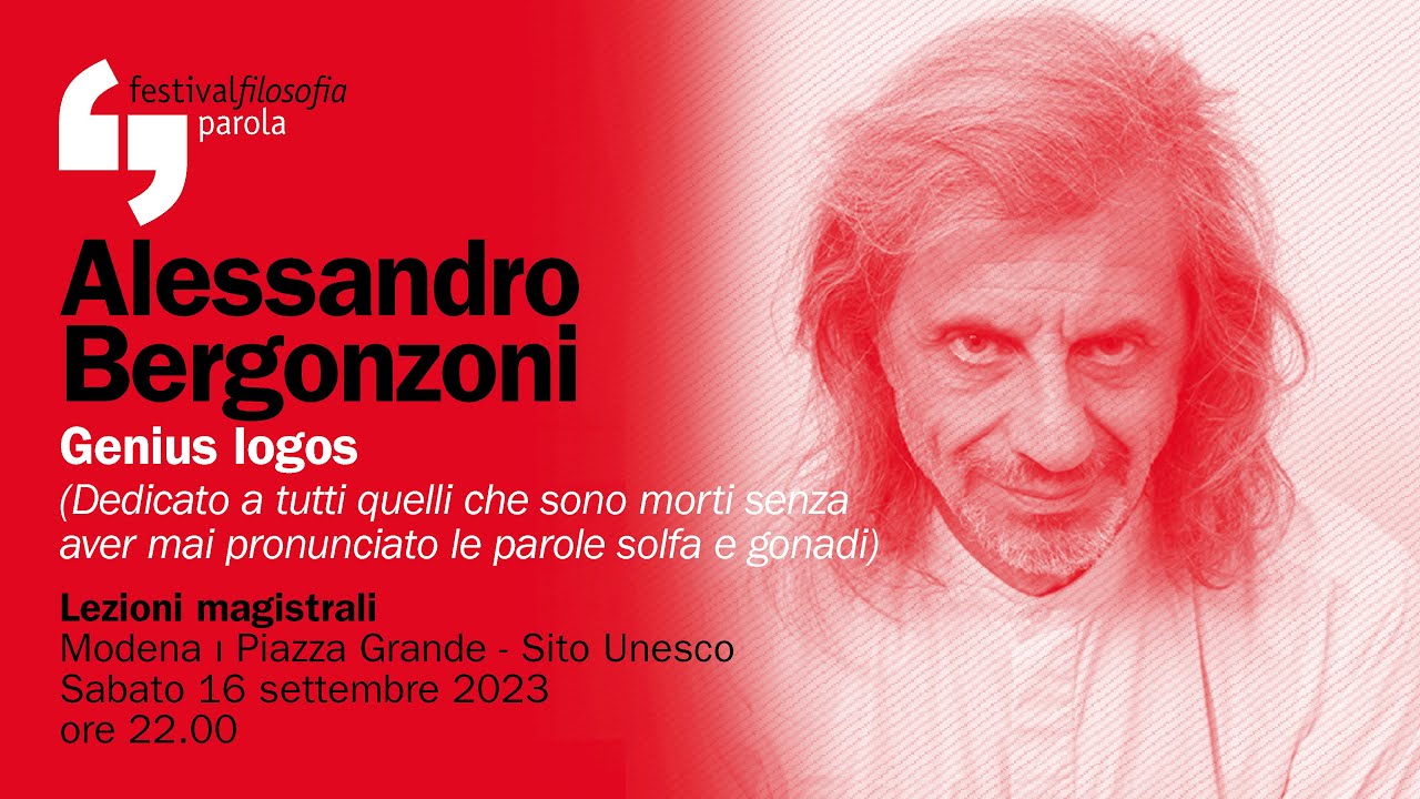Alessandro Bergonzoni | Genius logos | festivalfilosofia 2023 - YouTube