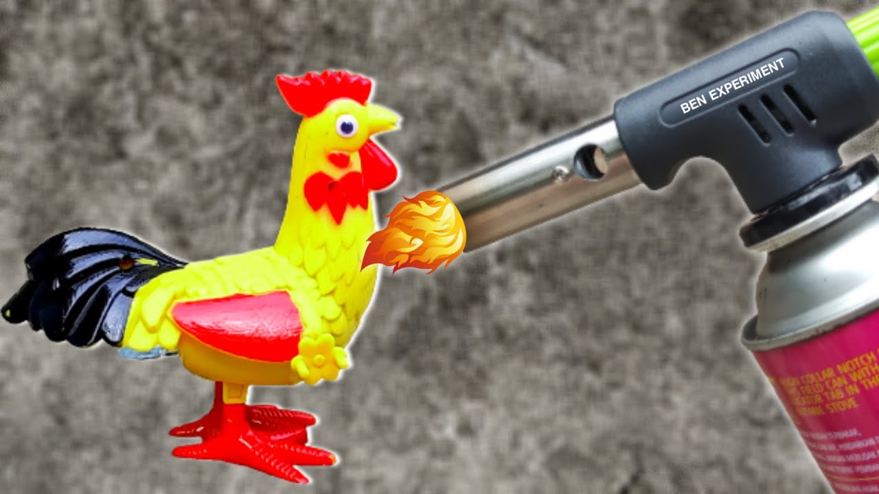 EXPERIMENT : GAS TORCH VS YELLOW CHICKEN - YouTube