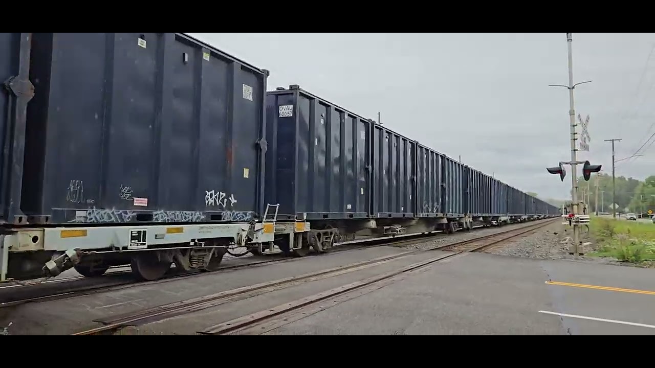 1:57 csx M385 with NS-4327/Csx-4749 westbound at pixley road Milepost ...