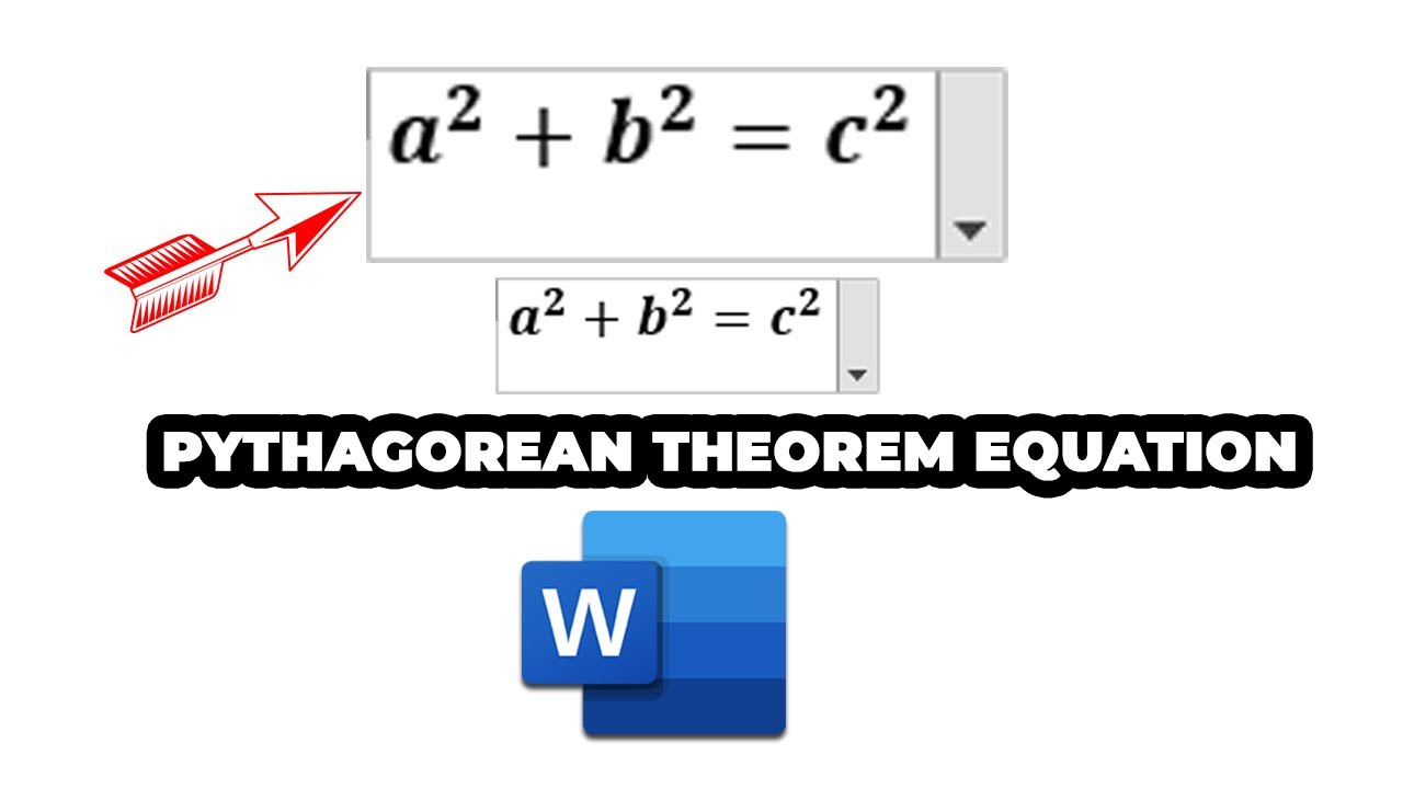 How to add Pythagorean theorem equation in word document - YouTube