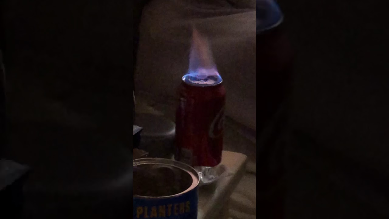 My coke can burning :} - YouTube