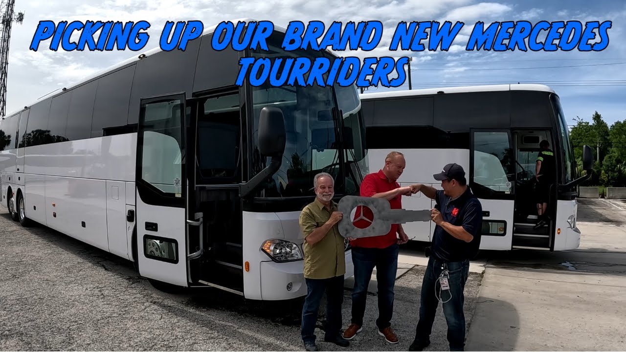 Picking up two Brand new Mercedes Tourrider buses! - YouTube