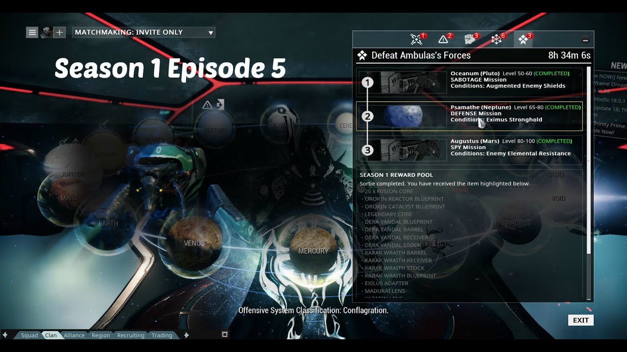Warframe Sortie Mission Season 1 Episode 4 : Defeat Ambulas's Army ...