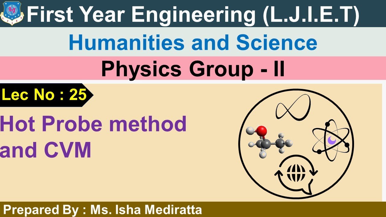 Lec 25_Hot probe method and CVM | Physics | First year engineering ...