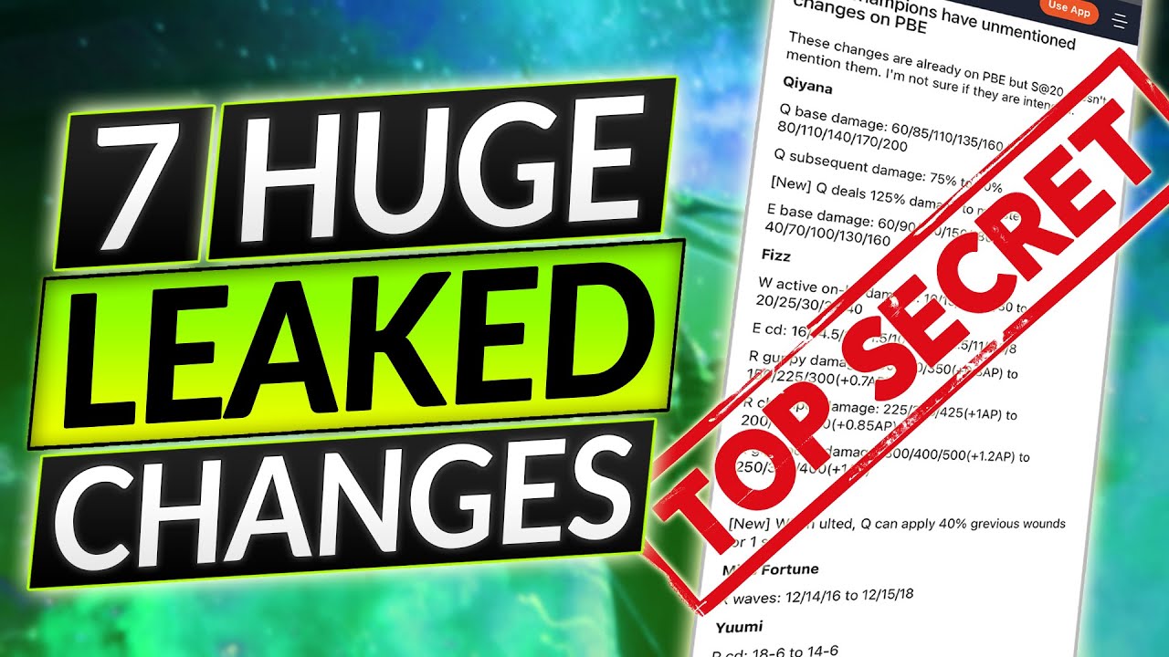 7 LEAKED CHAMPION CHANGES FOR 11.18 - NEW META INCOMING - League of ...