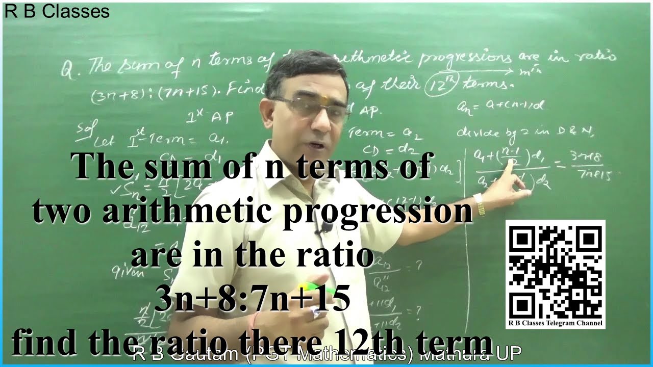 Sum Of N Terms Of Two Arithmetic Progression Are In The Ratio 3n 8 7n