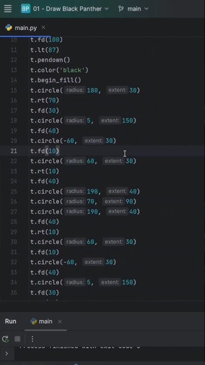 Python Turtle Tutorial: Draw Black Panther #pythonturtle #turtle #coding - YouTube