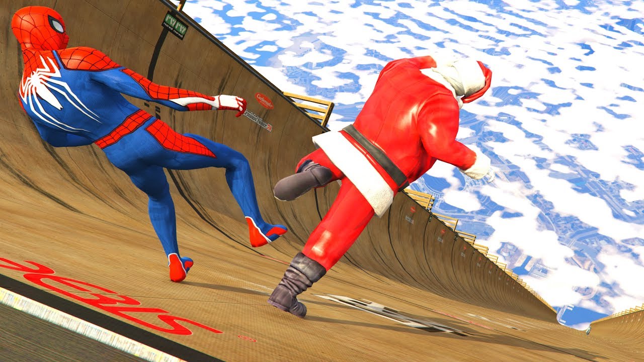 GTA 5 Spiderman vs Santa Claus Funny Ragdoll Compilation - YouTube