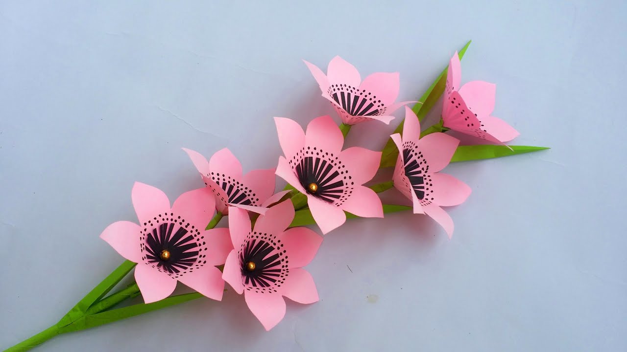 DIY: Paper Flower Stick!!! How to Make Beautiful Paper Flower Stick for ...