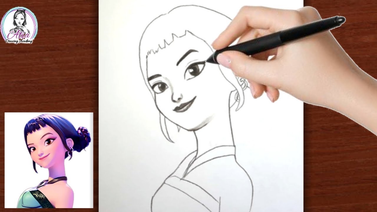 How to Draw Zoey from Kpop Demon Hunters Step by Step | Easy Drawing ...
