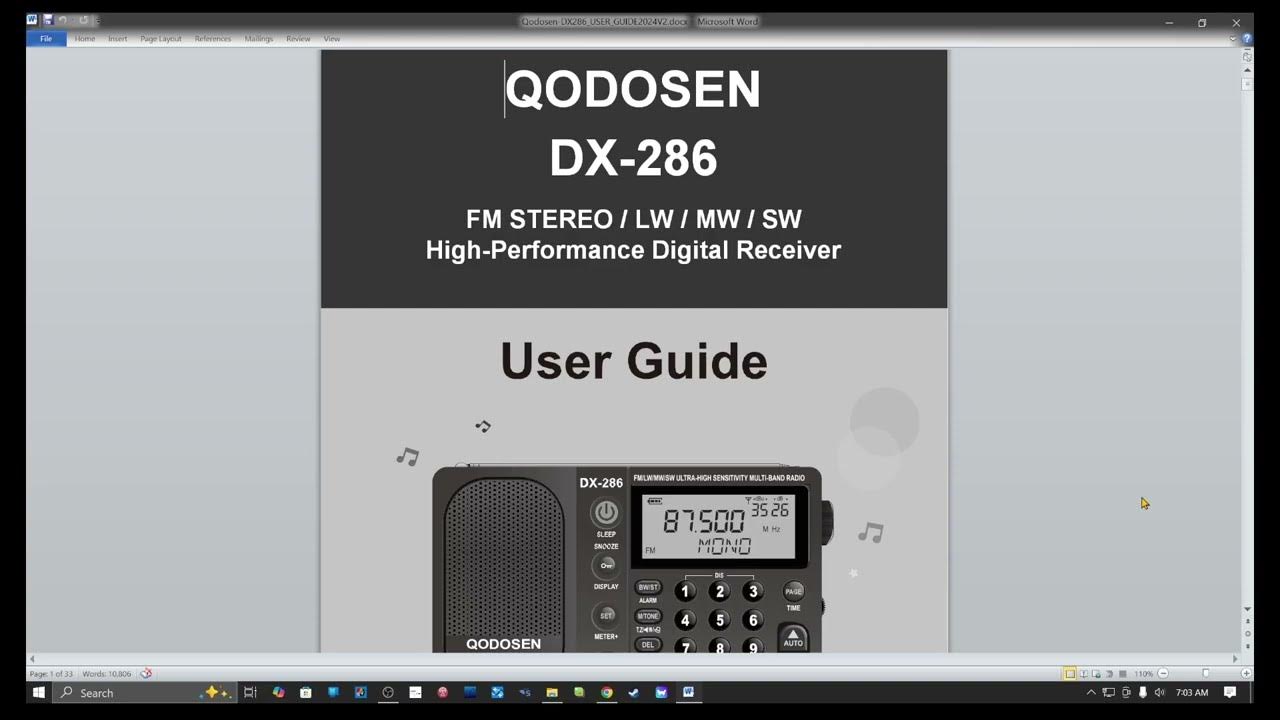 TRRS #2515 - Awesome Radio - QODOSEN DX-286 AM/FM/LW/SW - YouTube