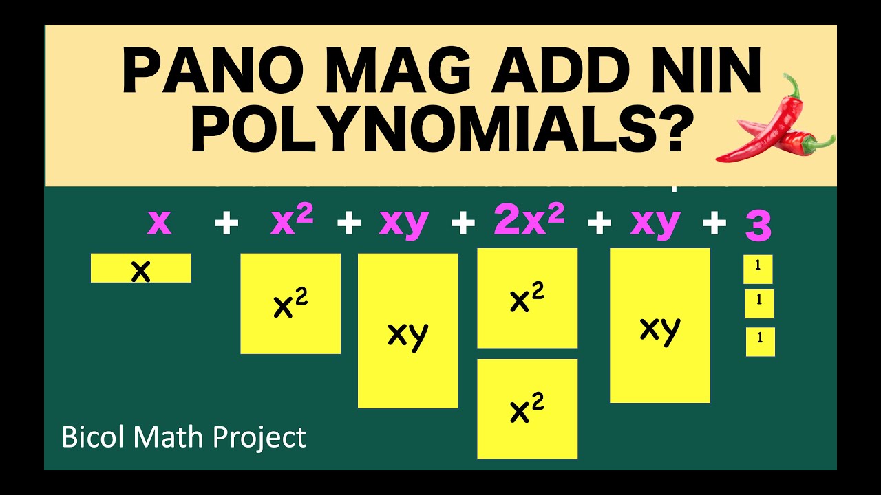 Lesson 3 Adding Polynomials (in Bicol Language) #pinoymath - YouTube
