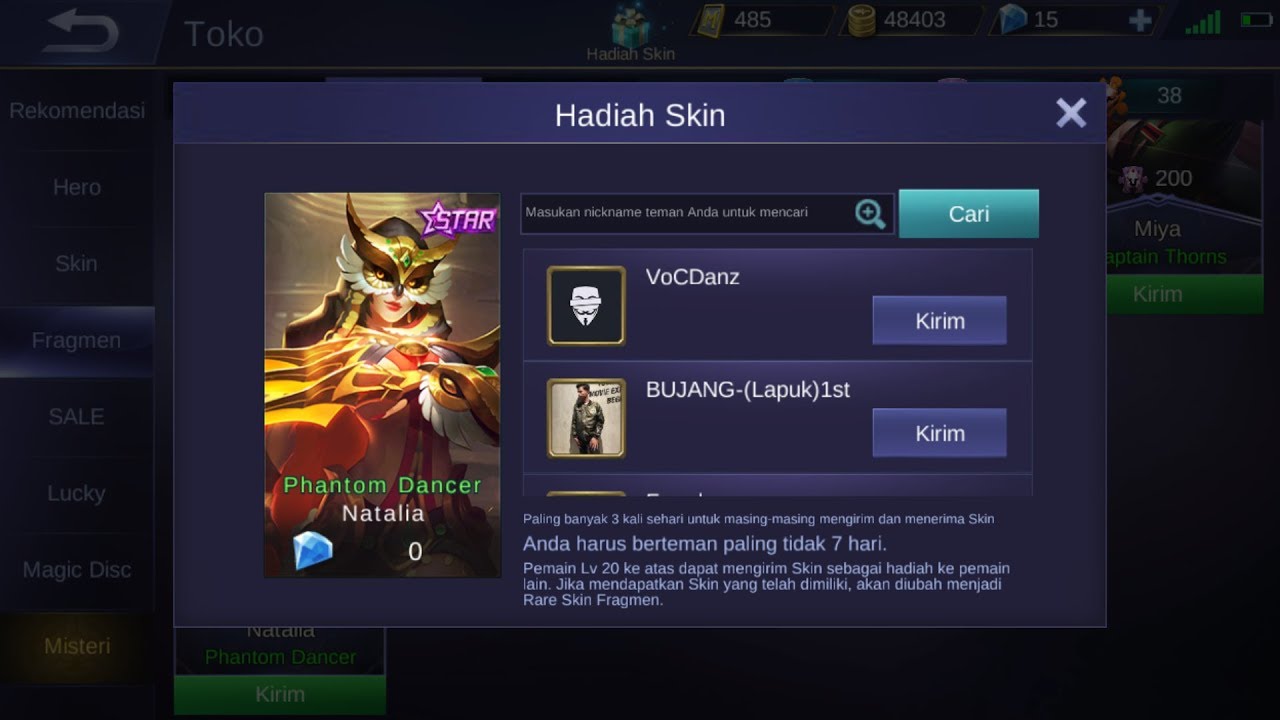 [TUTORIAL] How to Gift RARE SKINS - BUG SKIN MOBILE LEGEND - YouTube