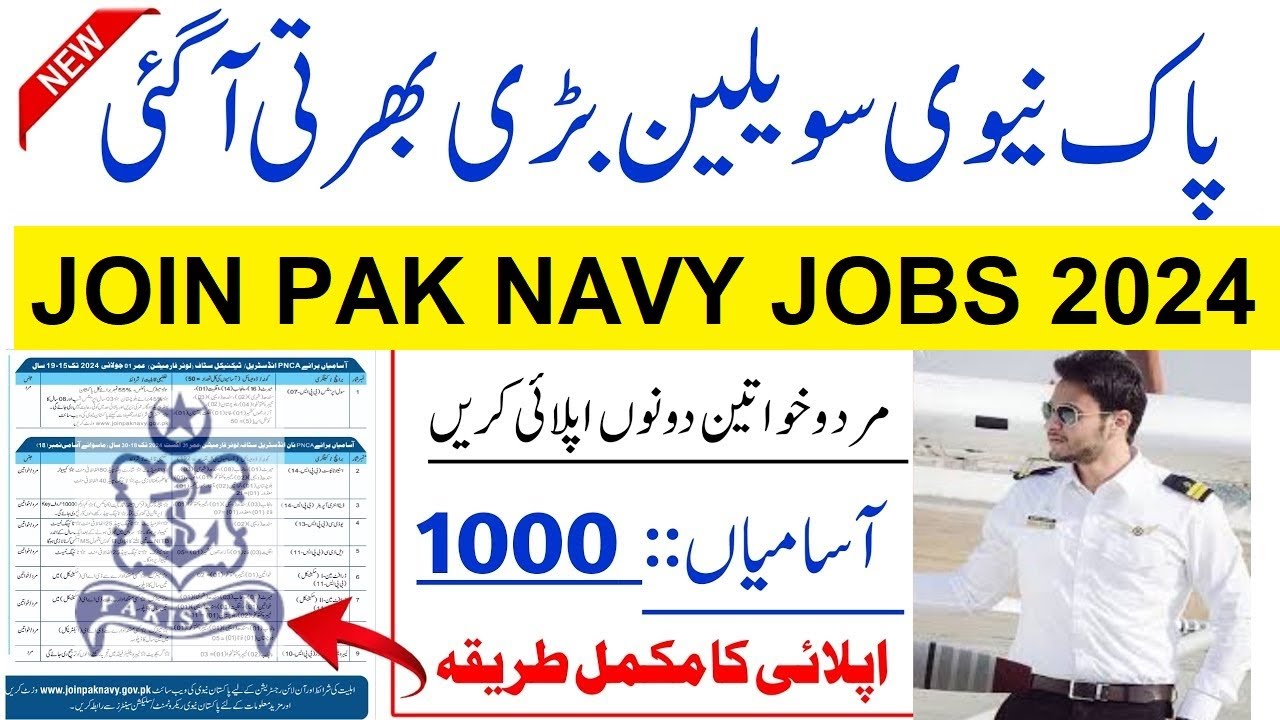 Latest Pak Navy Civilian Jobs 2024 | Join Pak Navy | New Jobs 2024 in ...