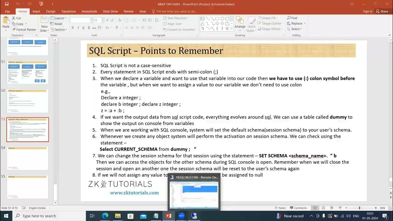 16.7 Anonymous Block SQL SCRIPT | SAP ABAP On HANA - YouTube