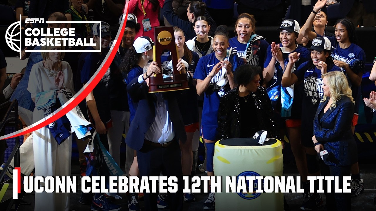 UConn Huskies Trophy Presentation 🏆 | ESPN College Basketball - YouTube