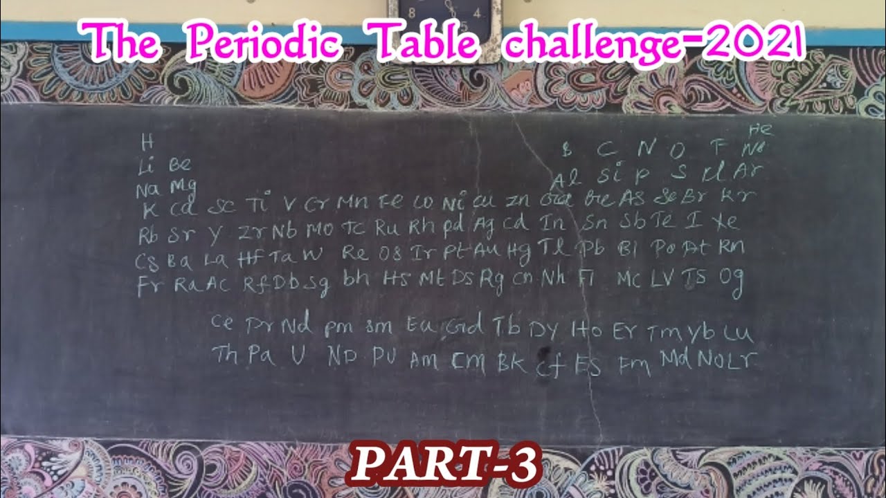 The Periodic Table Challenge-2021 || GHSS Mazhaiyur || PART-3 ...
