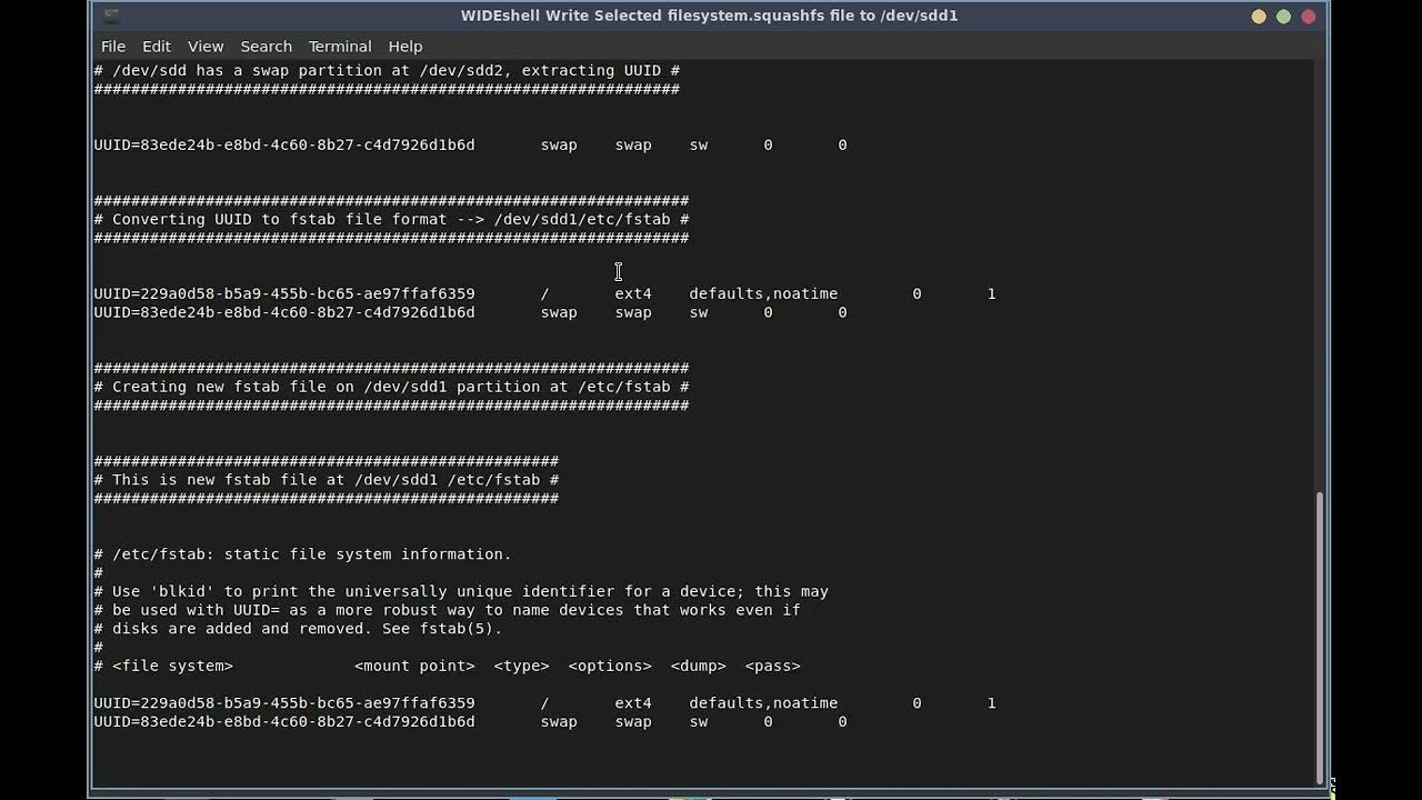 WIDEshell Installer - installing penguins-eggs filesystem.squashfs file. - YouTube