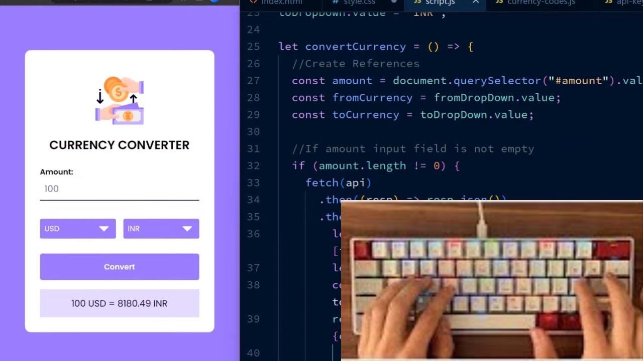 كيفيه ان شاء محول عملات ب استخدام Javascript api | Javascript - YouTube