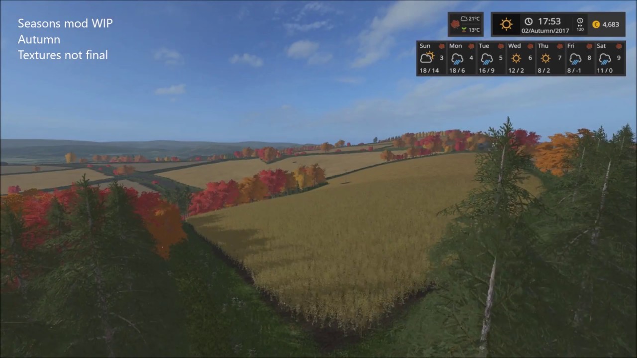 Farming Simulator 17 - Seasons Mod WIP - Daylight cycles - YouTube