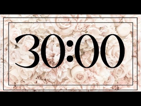 30-Minute Timer: Elegant White Wedding Roses Countdown - YouTube