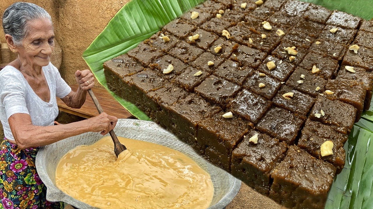 Dodol Recipe | Kalu Dodol Recipe | Traditional Village Kalu Dodol ...