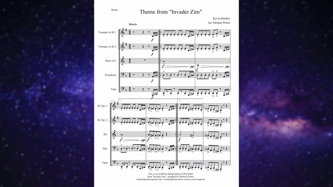 Invader Zim Theme" (Sheet Music for Brass Quintet) - YouTube