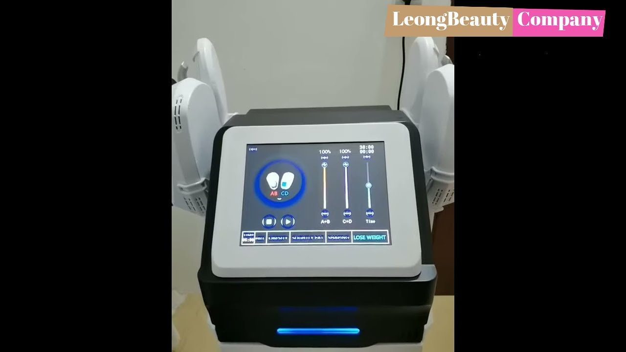 Portable 4 handle EMSculpt Machine Operate - YouTube