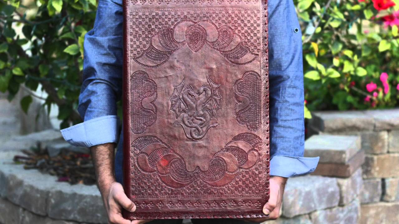 Wiccan inspired handmade leather book of shadows - YouTube
