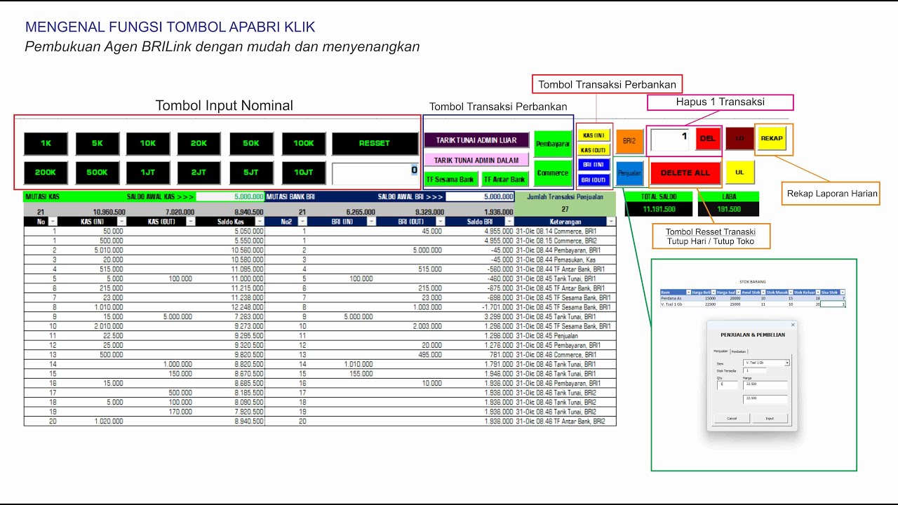 Download Pembukuan BRI Link sekaligus penjualan barang, Fitur Manajemen ...