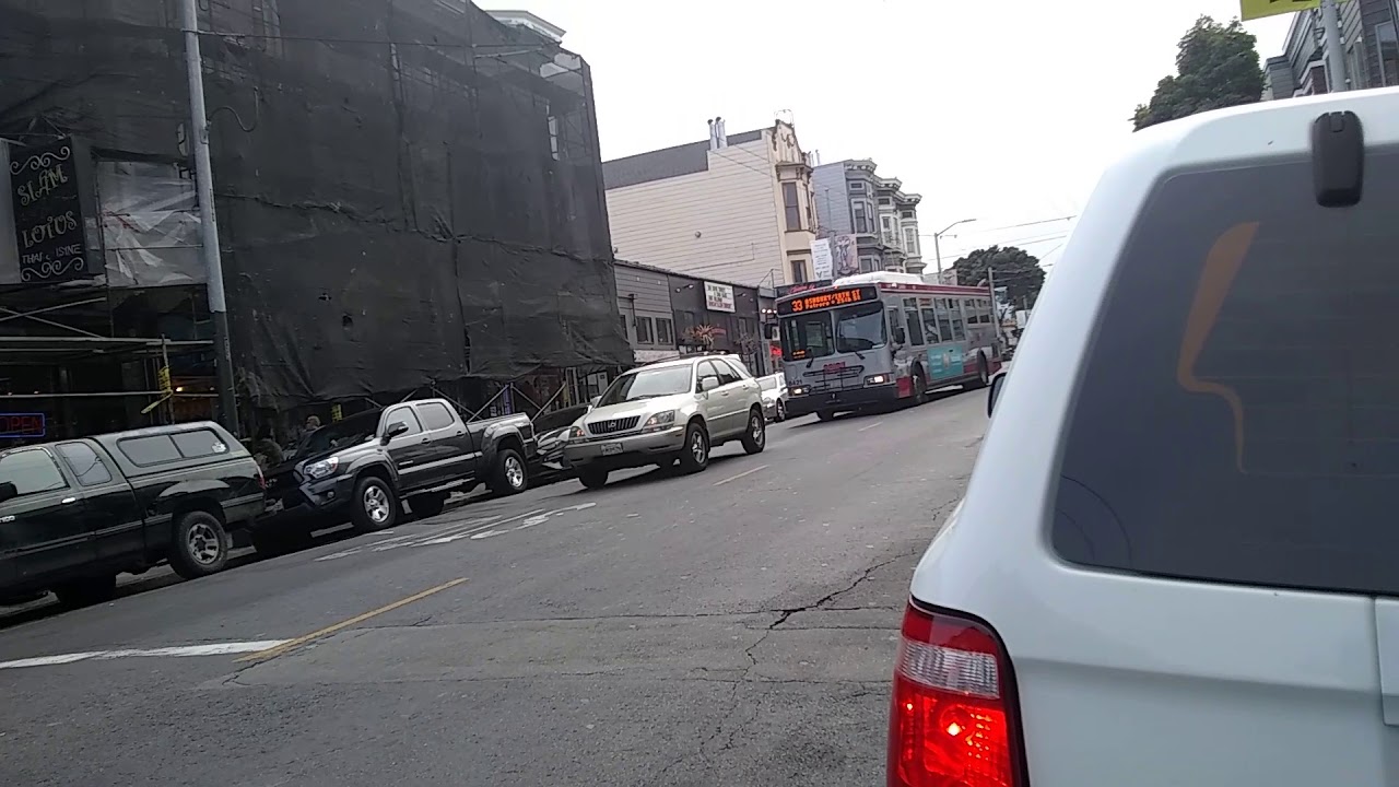 SF Muni 8421 on route 33 passing by - YouTube
