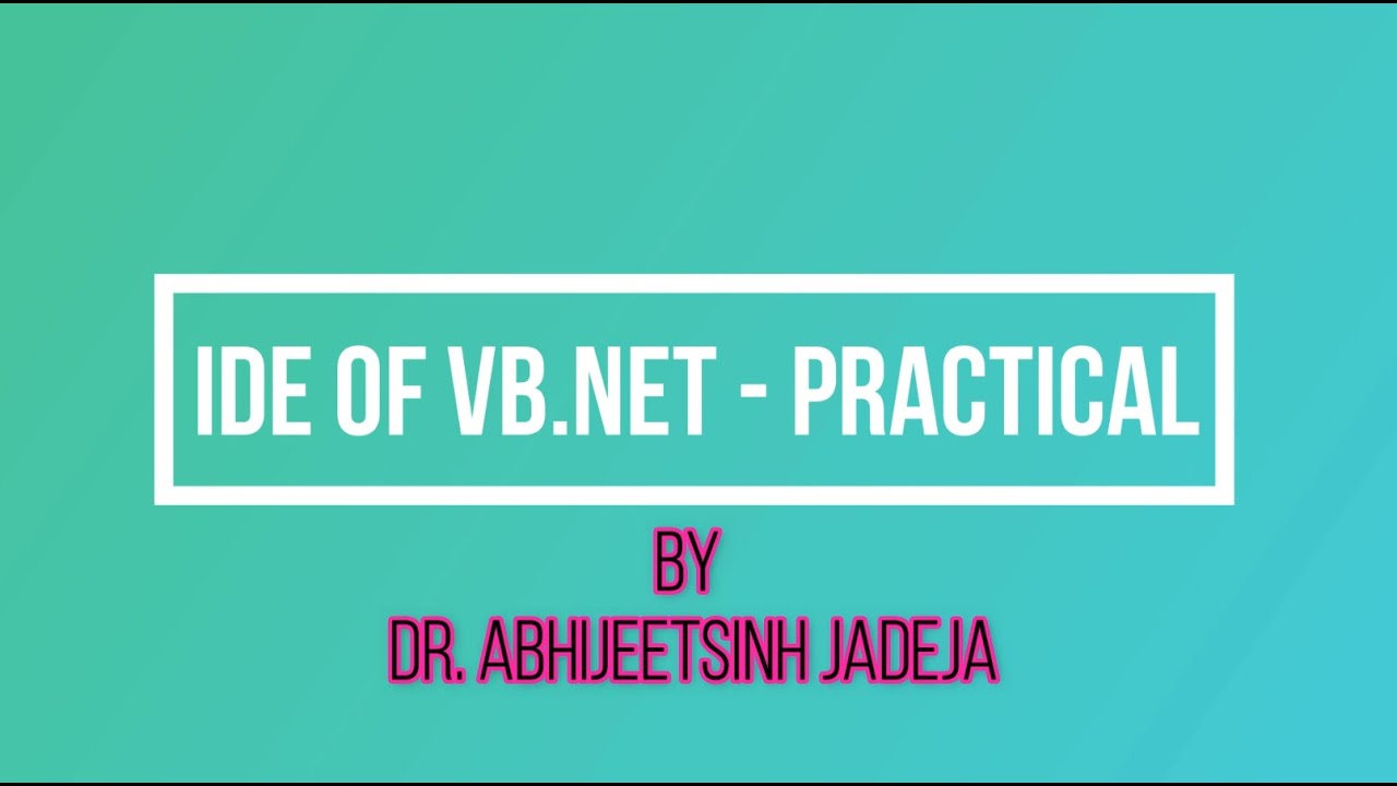 IDE OF VB NET BCA-403 - YouTube