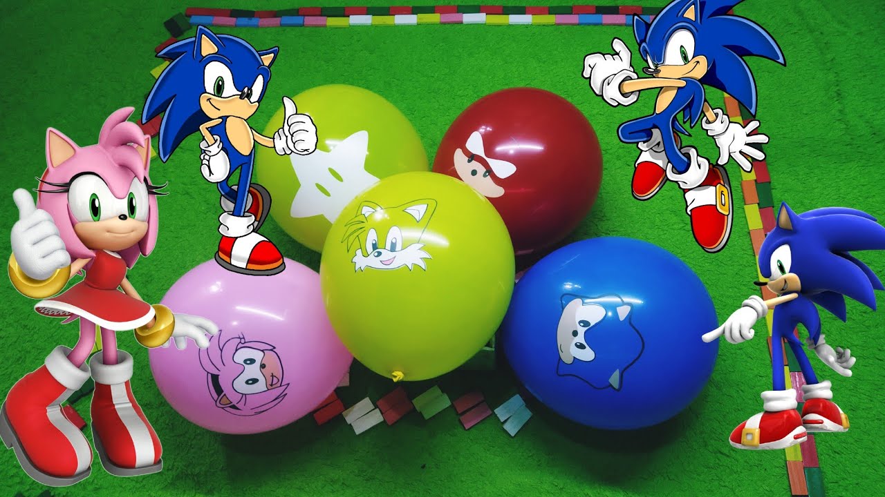 Blowing up balloons🎈balloon pop🎈sonic the Hedgehog balloon pop🎈happy ...