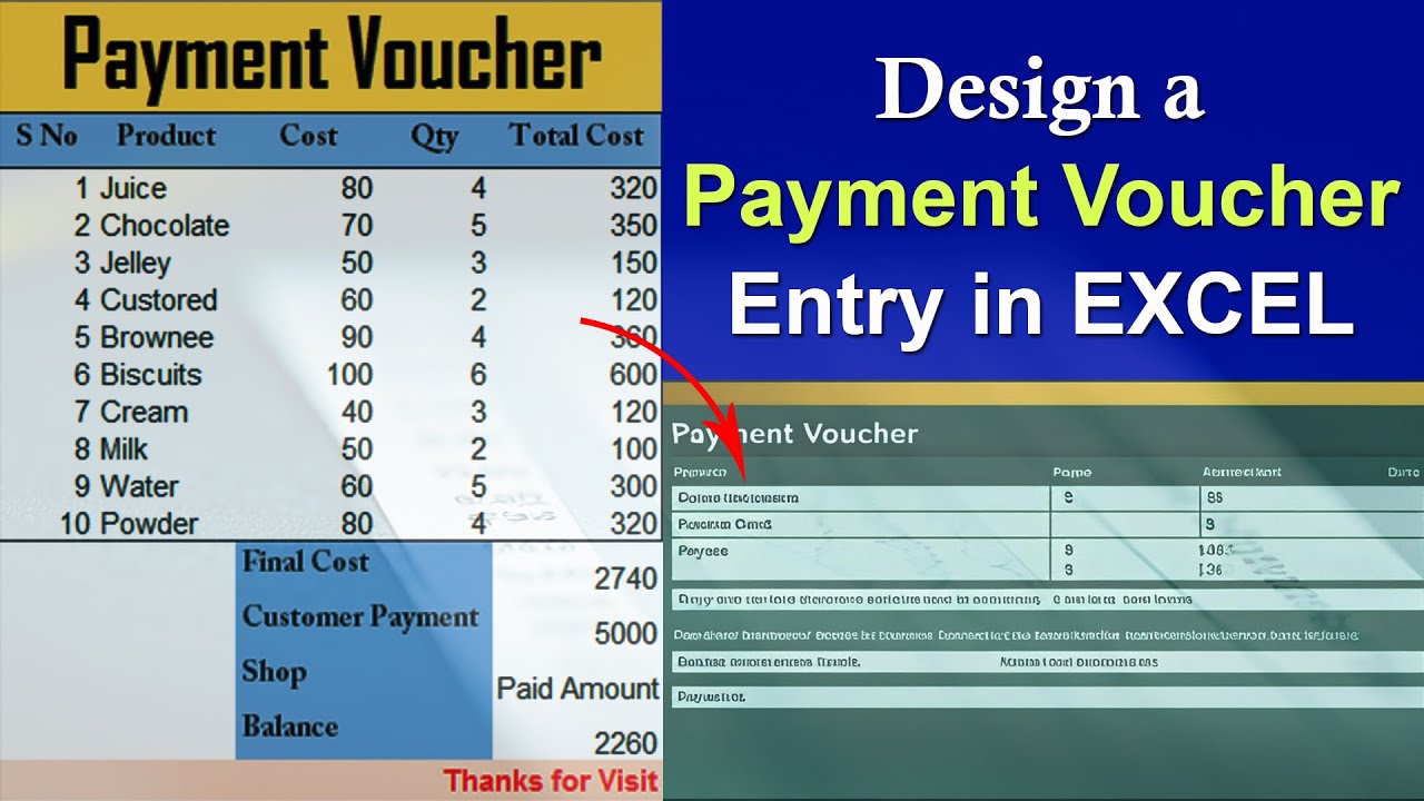 Payment Voucher in Excel Format | Excel Bill Entry Kaise Kare ...
