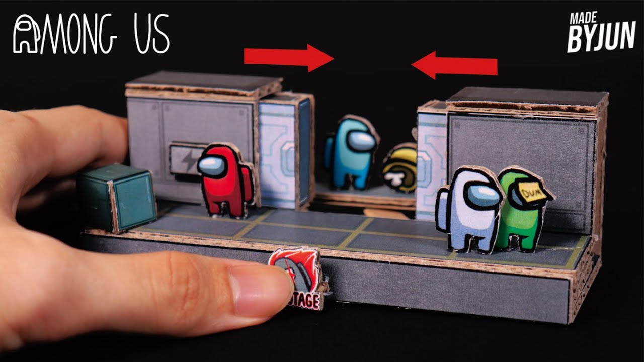 박스로 만든 어몽어스 문 닫는 오토마타 | 사보타지를 누르면 문이 닫힌다! | Making Among us Close door ...