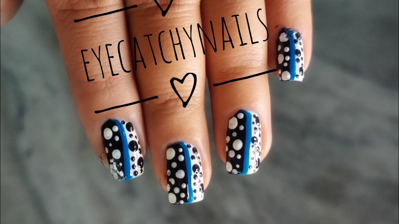 Retro Polka Dots Nail Art Design || easy polka dots nail art design ...