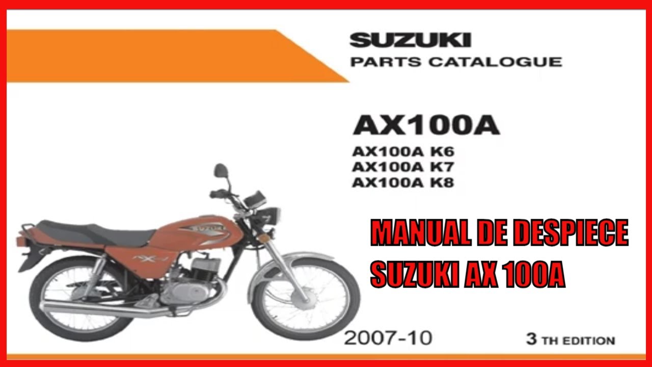 MANUAL DE DESPIECE SUZUKI AX 100 - YouTube