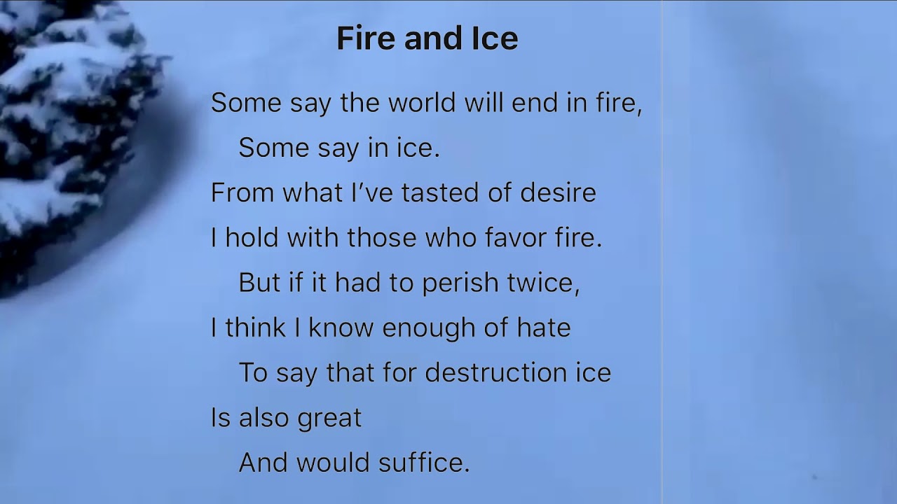 Fire and Ice by Robert Frost - YouTube