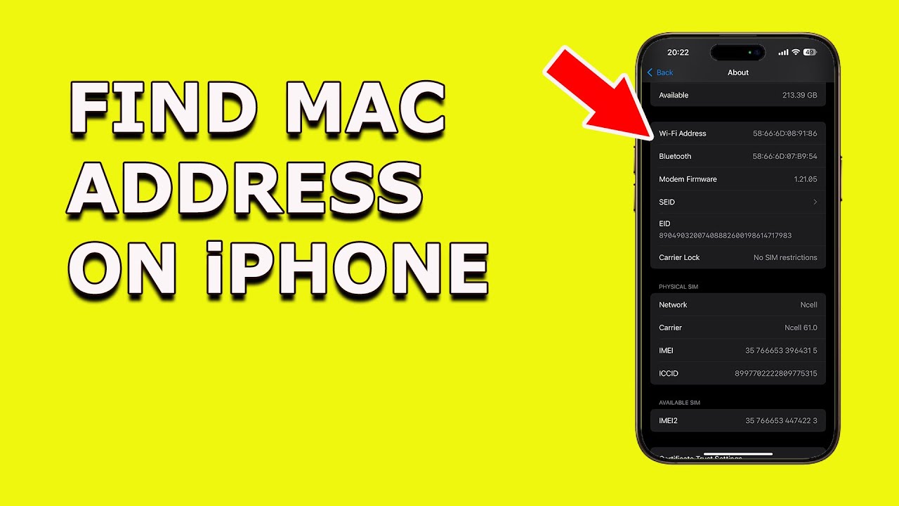 How to find MAC address on iPhone | How to find mac address in iPhone ...
