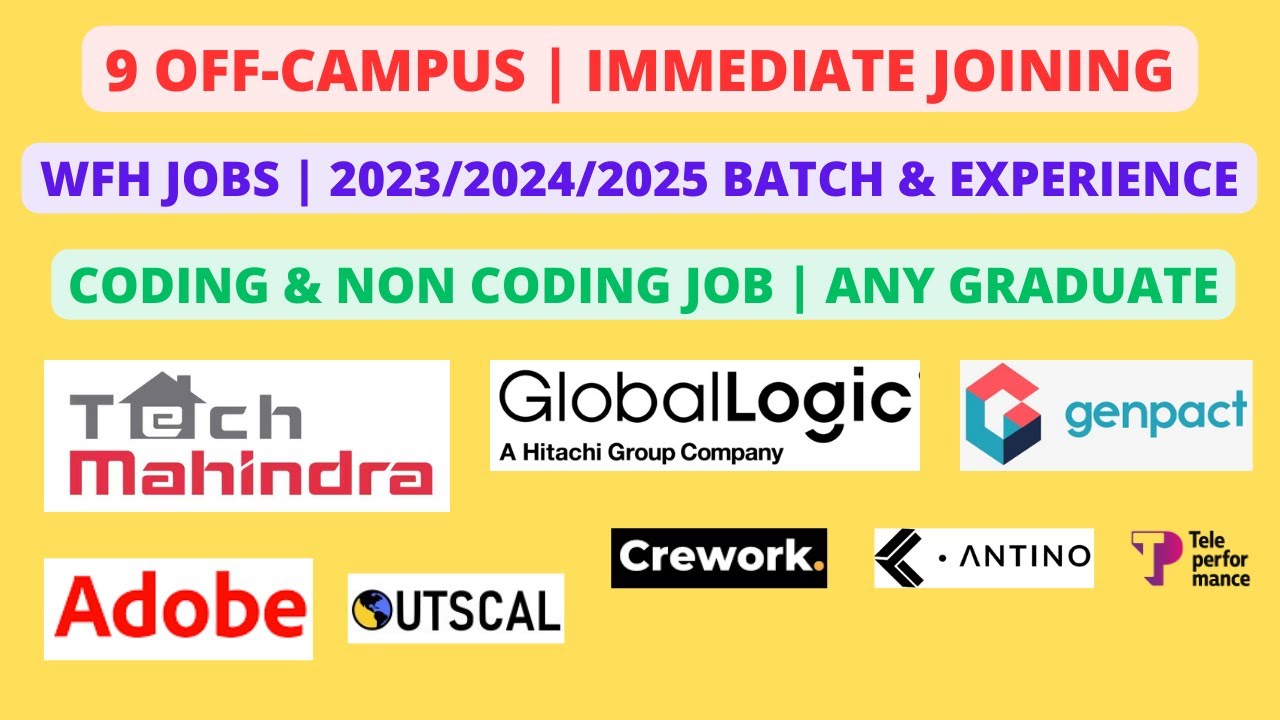 TechM | 9 Off Campus | WFH Job | Freshers & Experience | Any Graduate ...