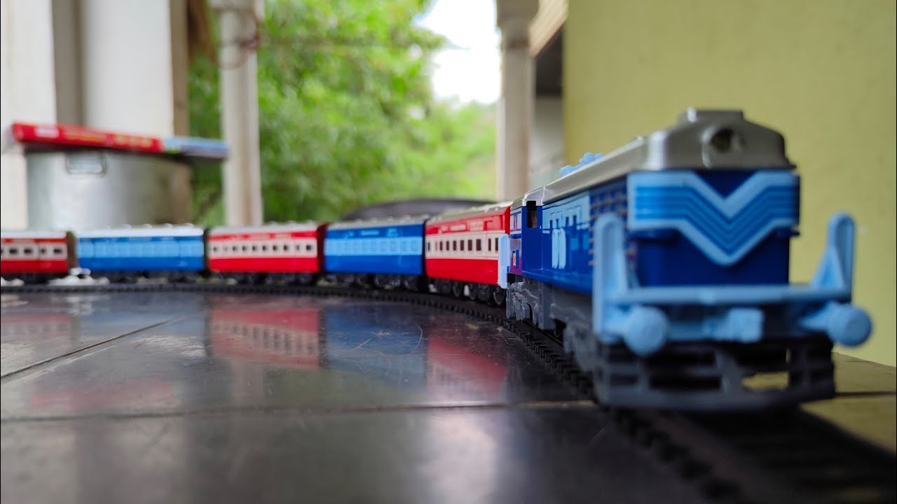ICF ENGINE Combined With Red And Blue Coaches - YouTube