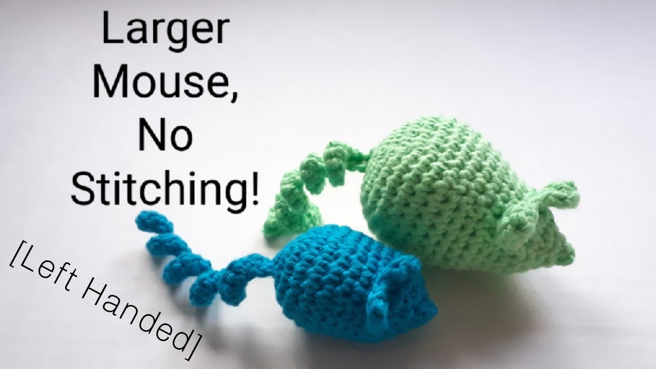 Left Handed Crochet Cat Toy | Crochet Mouse | Crochet Big Mouse Cat Toy ...