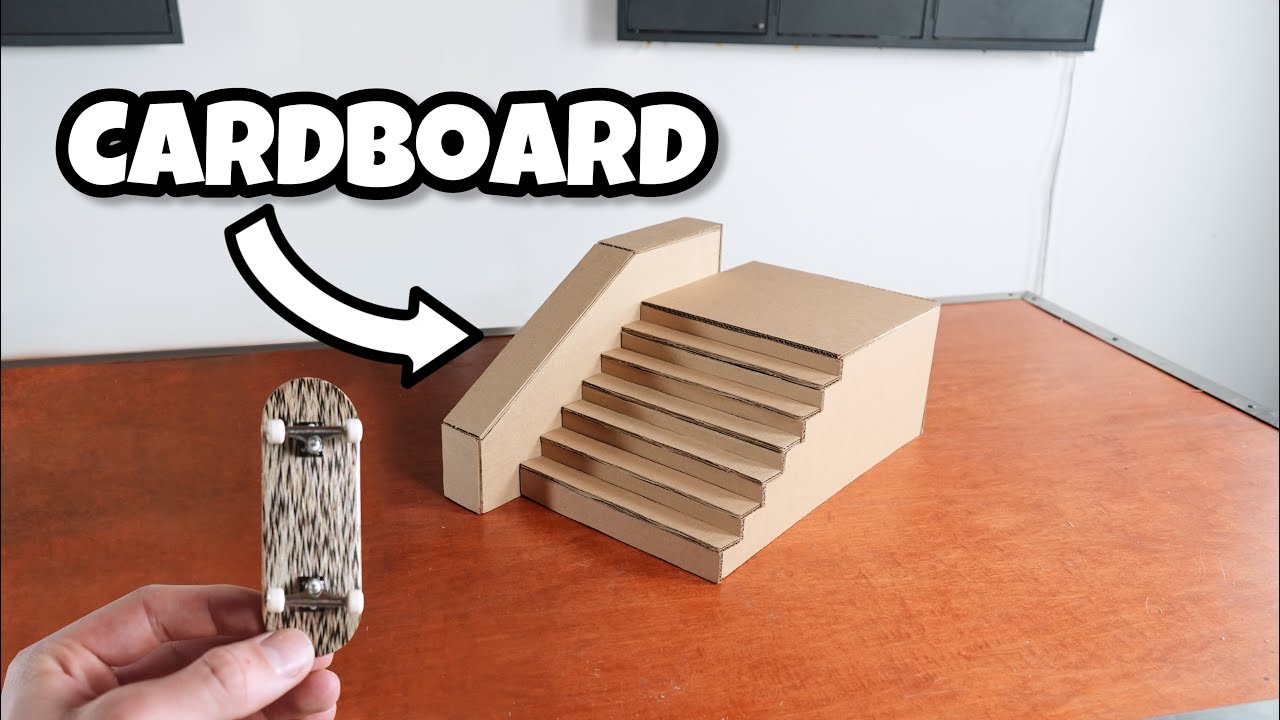 DIY Cardboard Fingerboard Stair Set YouTube DIY Cardboard Fingerboard Stair Set YouTube