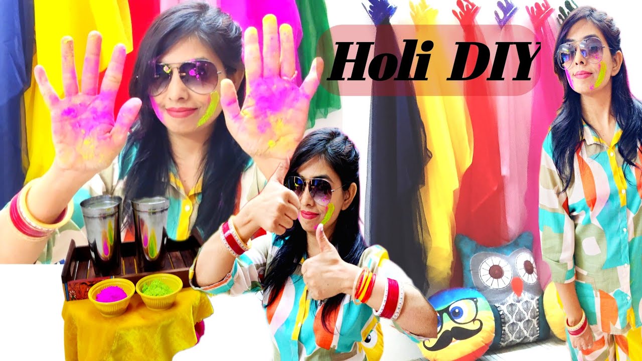 Holi DIY Decoration Setup | Holi theme Kitty Party Decoration at home ...