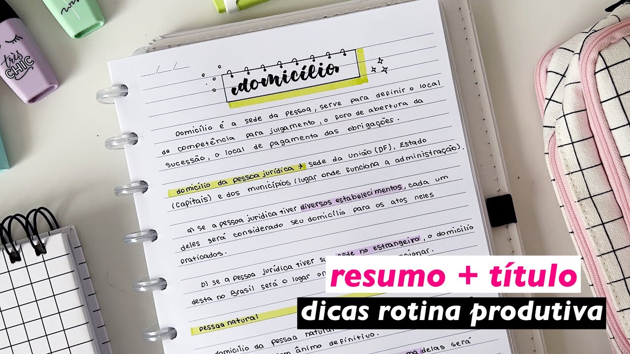 #studyvlog | resumos + título, dicas para ter uma rotina mais produtiva ...